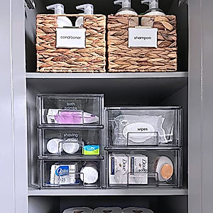 Oba Method Durable Clear 8.25 x 12.5 x 4.25 Acrylic Small Stackable Storage Container Drawer