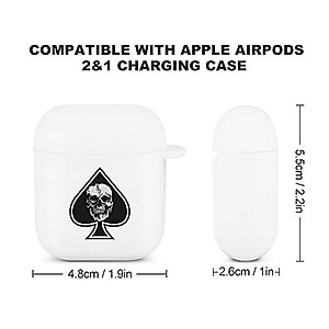Skull Ace of Spades TPU Earbuds Case Cover Bluetooth Headset Soft Shell Charging Case for AirPods 1&2