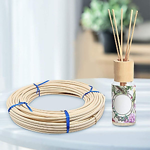 KEILEOHO #8 Reed Spline 65 Feet x 3/16 Inches Cane Webbing for Weaving, Cane Webbing for Chair Repair, Strong Permeable Cane Webbing Roll for Winding, Modeling, Decoration, Weaving, Aromatherapy