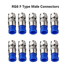 Gaobige Coaxial Compression Tool Coax Cable Crimper Kit Adjustable rg6 rg59 rg11 75-5 75-7 Coaxial Cable Stripper with 10pcs F Compression Connectors - Blue