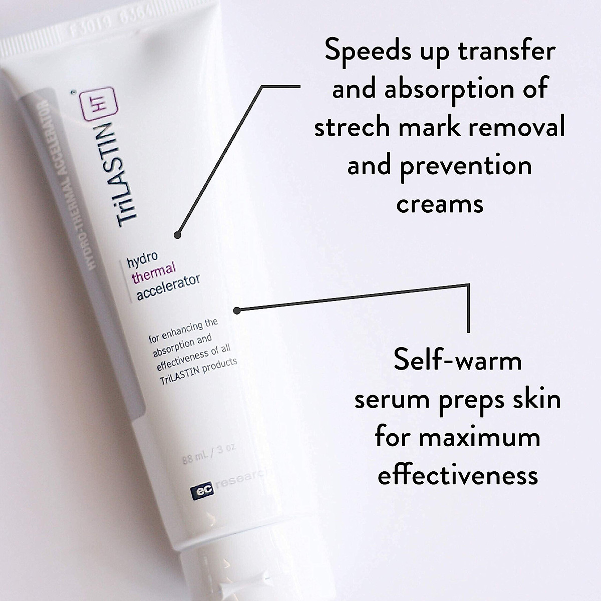 TriLASTIN Maternity Stretch Mark Prevention Cream (4oz) Bundle with Hydro-Thermal Accelerator (3oz) | Pregnancy Must-Have | Safe and Hypoallergenic Gift for First-time Moms | 1 Month Supply