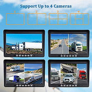 WOOCARTY 10.1'' Wireless RV Backup Camera System, 1080P DVR Recording Monitor, Night Vision IP68 Waterproof Rear View for Truck/Trailer/Camper, 32GB SD Card, Compatible with Furrion Mount, W101 BLACK