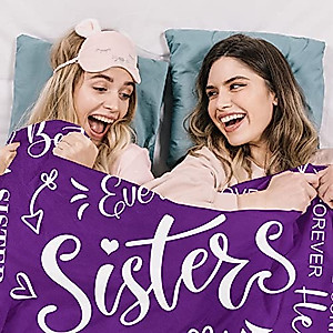 Hexagram Sister Gifts from Sisters, Gifts for Mothers Day, Blanket, Sister Gifts, Sister Birthday Gifts from Sister, Gifts for Sister, Throw Blanket, 60 x 50 Inches, Purple