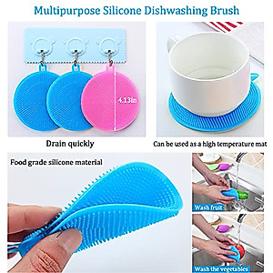 sponge holder for kitchen sink, stainless steel rotatable storage rack, Hanging Faucet Stand, with silicone cleaning brush, suitable for t in kitchen, bathroom,etc. (Faucet Rack with Towel Rack)