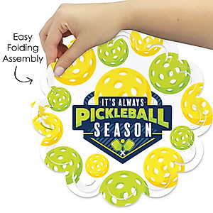 Big Dot of Happiness Let’s Rally - Pickleball - Birthday or Retirement Party Round Table Decorations - Paper Chargers - Place Setting For 12