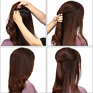 11 Pieces Sponge Volume Hair Bases Set Bump it Up Inserts Styling Tools Bump Up Combs Clips Sponge Hair Bun Updo Accessories for Women DIY Hairstyles(Black, Brown)