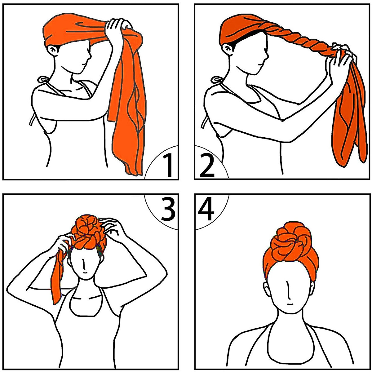 Jelyne 6 Packs Headwraps for Black Women Long Stretch Jersey Head Wrap Hair Scarf Solid Color African Fashion Headwrap