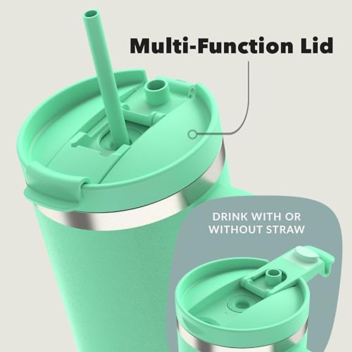 Contigo Tumbler 1200 ml with Handle | Stainless Steel Vacuum Insulated Water Bottle with Straw and Lid | Cold for 29 Hours | Travel Mug | Thermal Flask | BPA Free | Reef