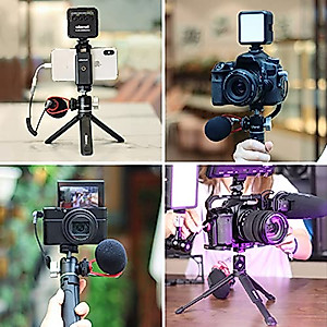 ULANZI Mini Camera Tripod with 360° Ball Head & Cold Shoe, Extendable Small Selfie Stick Tabletop Tripod Stand Handle Grip for Camera iPhone 11 Canon G7X Mark III Sony ZV-1 RX100 VII A6600 Vlogging