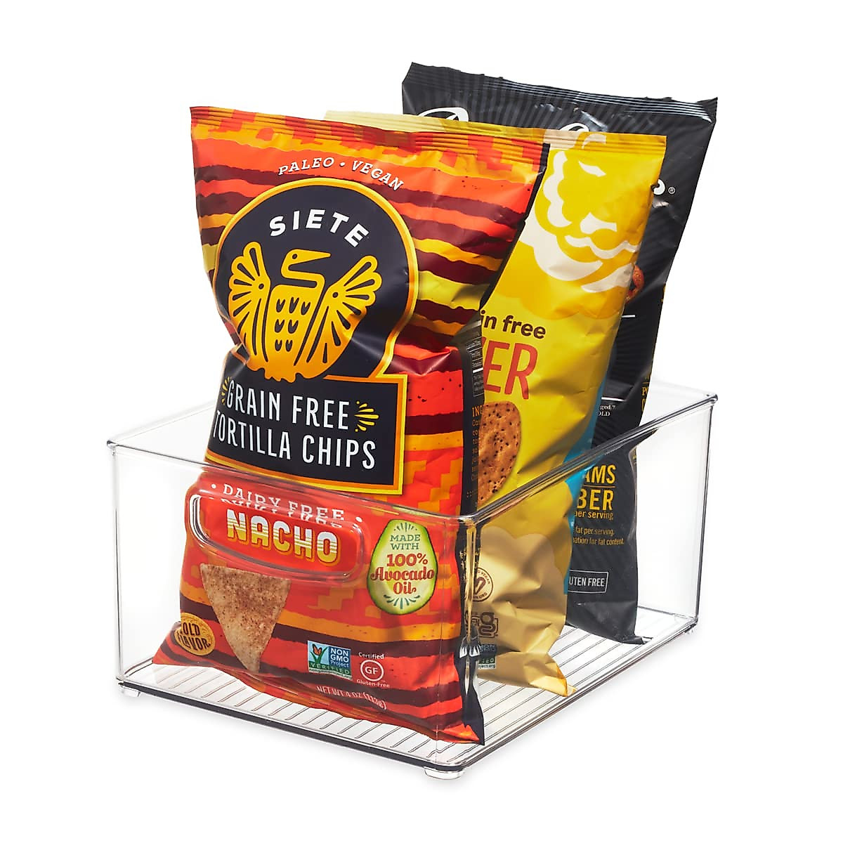 iDesign Recycled Plastic Extra-Large Bin with Easy to Grip Integrated Handles for Kitchen, Fridge, Freezer, Pantry and Cabinet Organization, The Linus Collection, 10” x 8” x 5