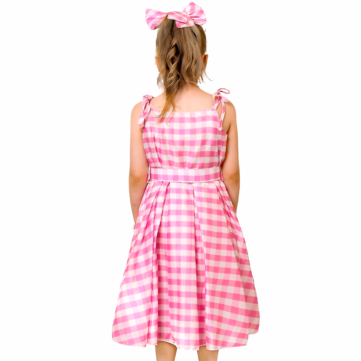 Golray 7pcs Girls Plaid Costume Dress Sweet Slip Dress with Accessories Movie Outfit Birthday Halloween Costume Girl Dress up Clothes for Play