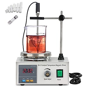 Magnetic Stirrer, Hot Plate with Digital Temperature Display & Speed Adjusting, Magnetic Mixer with 7 Pcs Stirrer Stir Bars Mixed, Home Lab Stirrer, 1000ML