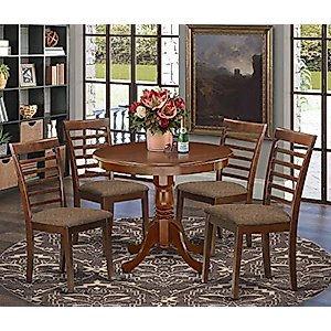 East West Furniture ANML5-MAH-C Dining Table Set, 5-Piece