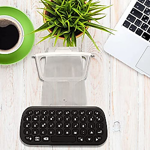 Pomya Game Controller Keyboard, for PS5 Console, Bluetooth Wireless Gaming Chatpad Keypad with Backlight/Stand, Gamepad External Keyboard, Built In Battery