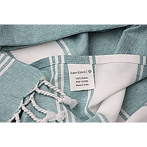 LANE LINEN 100% Cotton Beach Towel with Bag 2 Pack Towels Oversized 39"x71" Pool Highly Absorbent Extra Large Quick Dry Travel Towel - Aqua