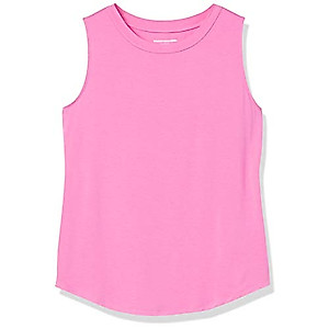 Amazon Essentials Women's Relaxed-Fit Sleeveless Muscle Tank Top, Bright Pink, Large