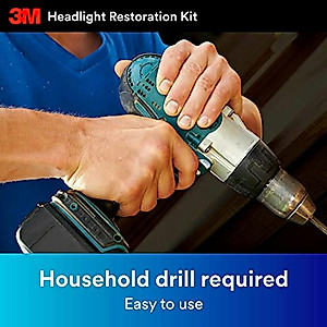 3M Headlight Restoration Kit, Heavy Duty 2-Pack, Easy Heavy Duty Car Headlight Restoration System, Headlight Cleaner and Restorer, Use With A Household Drill