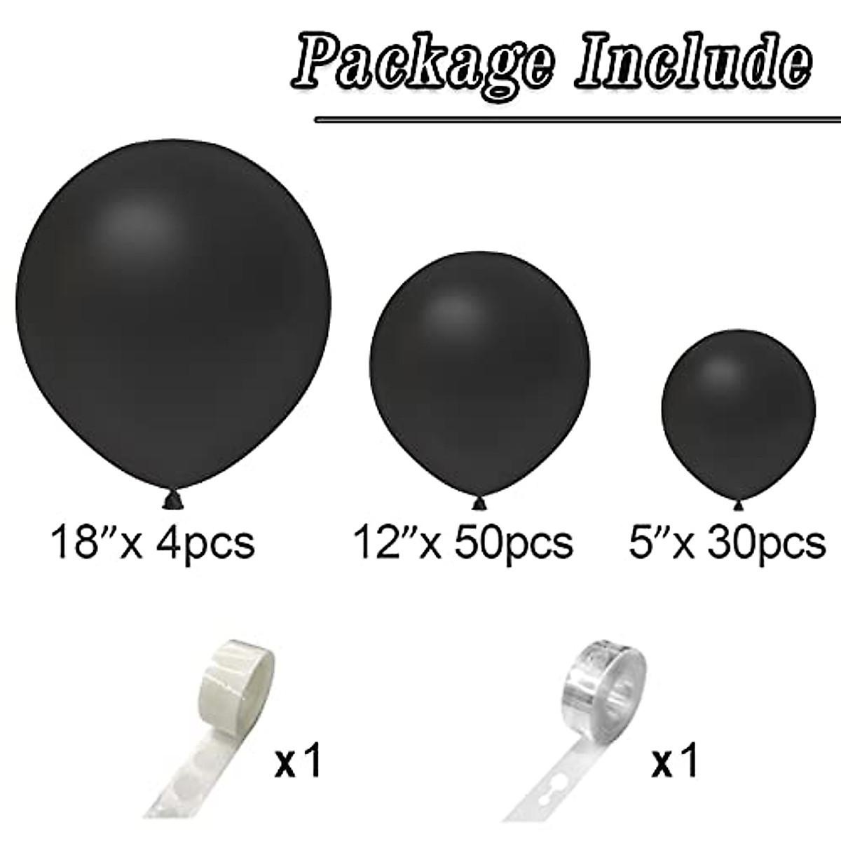 Black Balloons 84 pcs Black Balloons Garland Arch Kit 5 inch +12 inch +18 inch Matte Black Latex Balloons Happy Birthday Balloons Baby Shower Decorations Wedding Balloons