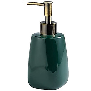 Soap Dispenser for Bathroom Kitchen, Refillable Hand Bath Soap Body Wash Shampoo Ceramic Dispenser Pump Bottles for Kitchen Bathroom Sink Vintage Modern Design (Color : Green)