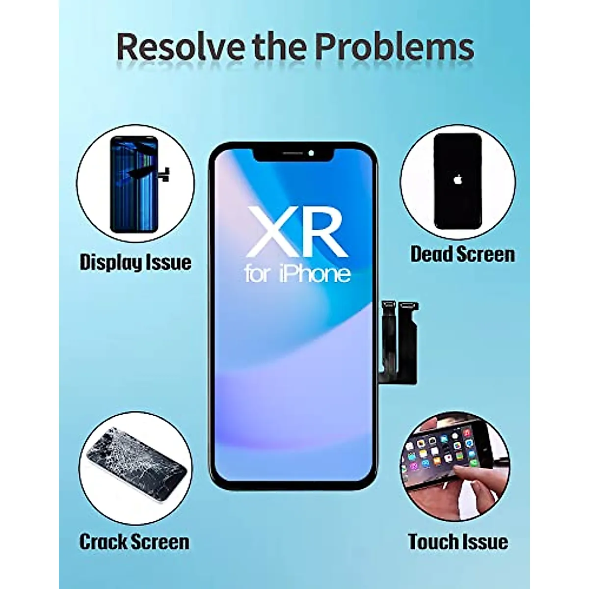 Ayake for iPhone XR Screen Replacement, Full Assembly Retina LCD Touch Display Digitizer with Repair Tools for A1984, A2105, A2106, A2108 True Tone Programmable Black