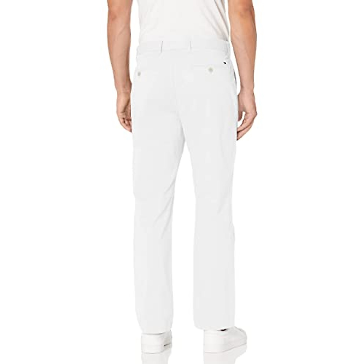 Tommy Hilfiger Men's Stretch Chino Pants in Custom Fit, Bright White, 32W x 30L
