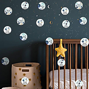 Fangleland 48Pcs Outer Space Thank You Stickers, Astronaut Stickers for Baby Shower - Personalized Planets Labels for Galaxy Themed Birthday Party Favors Gift Bag