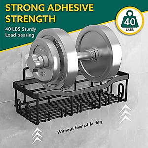 Shower Caddy 5 Pack, Adhesive Shower Organizer for Bathroom Storage & Home Decor & Kitchen,No Drilling, Large Capacity, Rustproof Stainless Steel Bathroom Organizer, Shower Shelves for Inside Shower