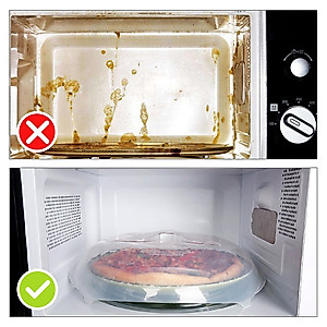Microwave Anti-Splatter Cover 11 12 for Food, Clear, Microwave Plate Dish Covers for Oven Cooking, Guard Lid with Steam Vents BPA Free Large 11.8 Inches