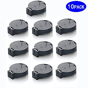 rgzhihuifz 10 Pcs CR/LIR2450 Horizontal Coin Button Battery Holder Black Container Case