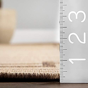 nuLOOM Katalina Simple Border Indoor/Outdoor Area Rug, 8 ft x 10 ft, Beige