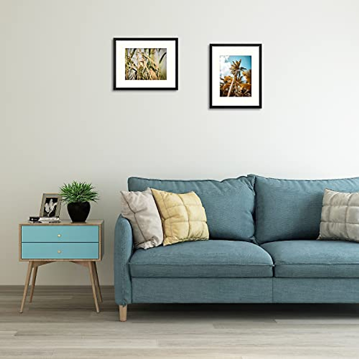 Frametory, 16x20 Picture Frame with Mat for 11x14 Picture- - High Definition Glass Wide Molding - Preinstalled Wall Mounting Hardware (Black, 1 Pack)