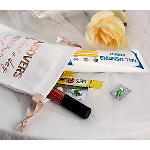 Cytdkve Rose Gold Foiled Hangover Favor Bag Bachelorette Party Favor Bag, Wedding Survival Kit Bags Bride Bridesmaid Gift Bags for Wedding Bridal Shower Party (10 Pieces, White, 5 x 7 Inch)