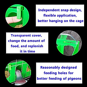 Pigeon Feeder Quail Feeder Water 2 Pack Bird Chicken Duck Feeder with 3 Hole Pet Bowls & Feeders Eat Food (Three Hole)