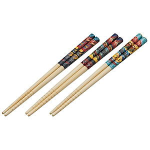 Skater ANT2T-A Bamboo Chopsticks, 3 Pairs Set, 6.5 inches (16.5 cm), Cars 3, Crossroads, Disney