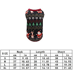 HonpraD Christmas Red Creative Christmas Pet Clothes Christmas Polyester Vest Series Christmas Print Matching Pet Dog Clothes XXS and Retractable Leash Set (Black, M)