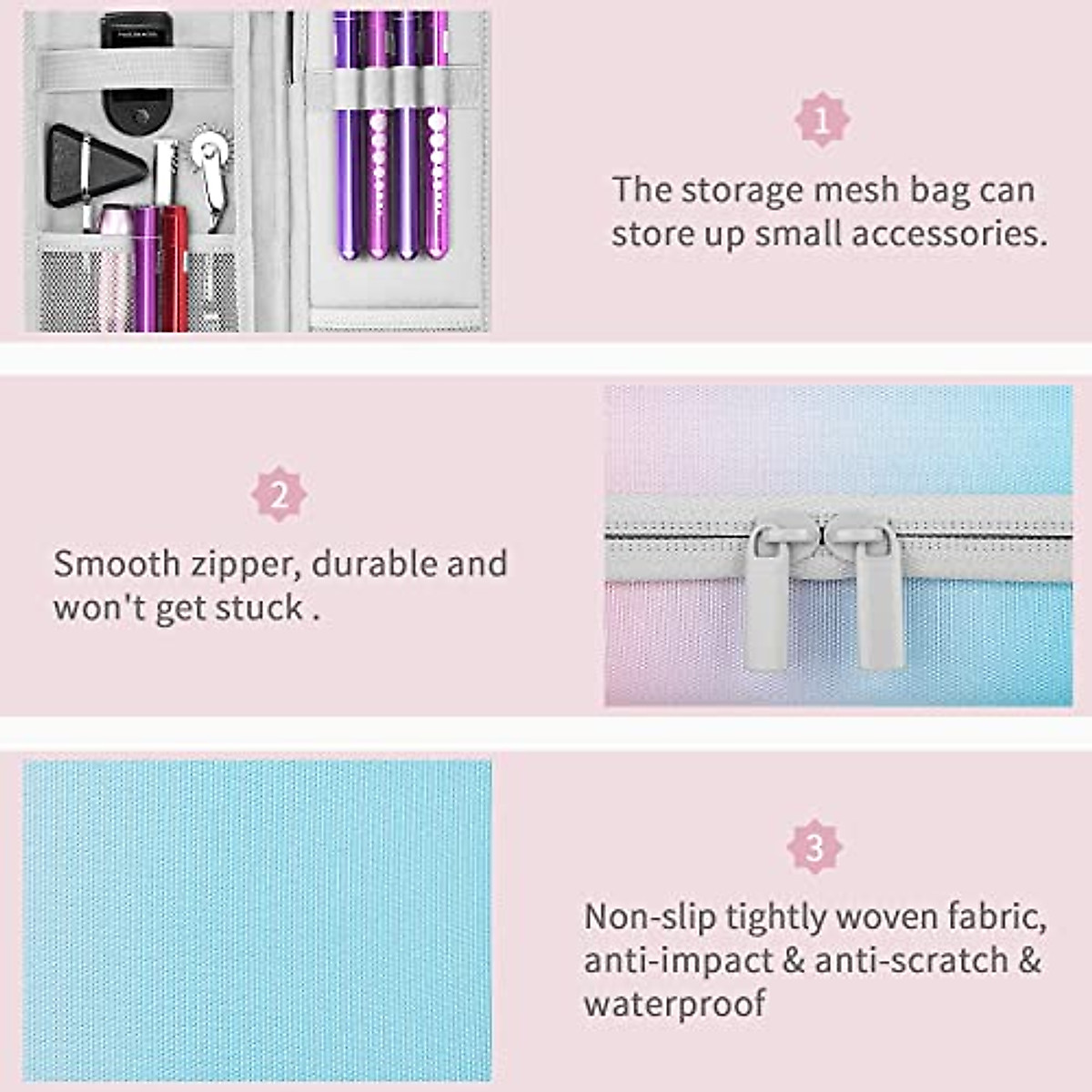 Yinke Case for Stethoscope 3M Littmann Classic III/Lightweight II S.E./Cardiology IV, Nurse Gift Hard Organizer Portable Carry Travel Cover Storage Bag(Gradient)