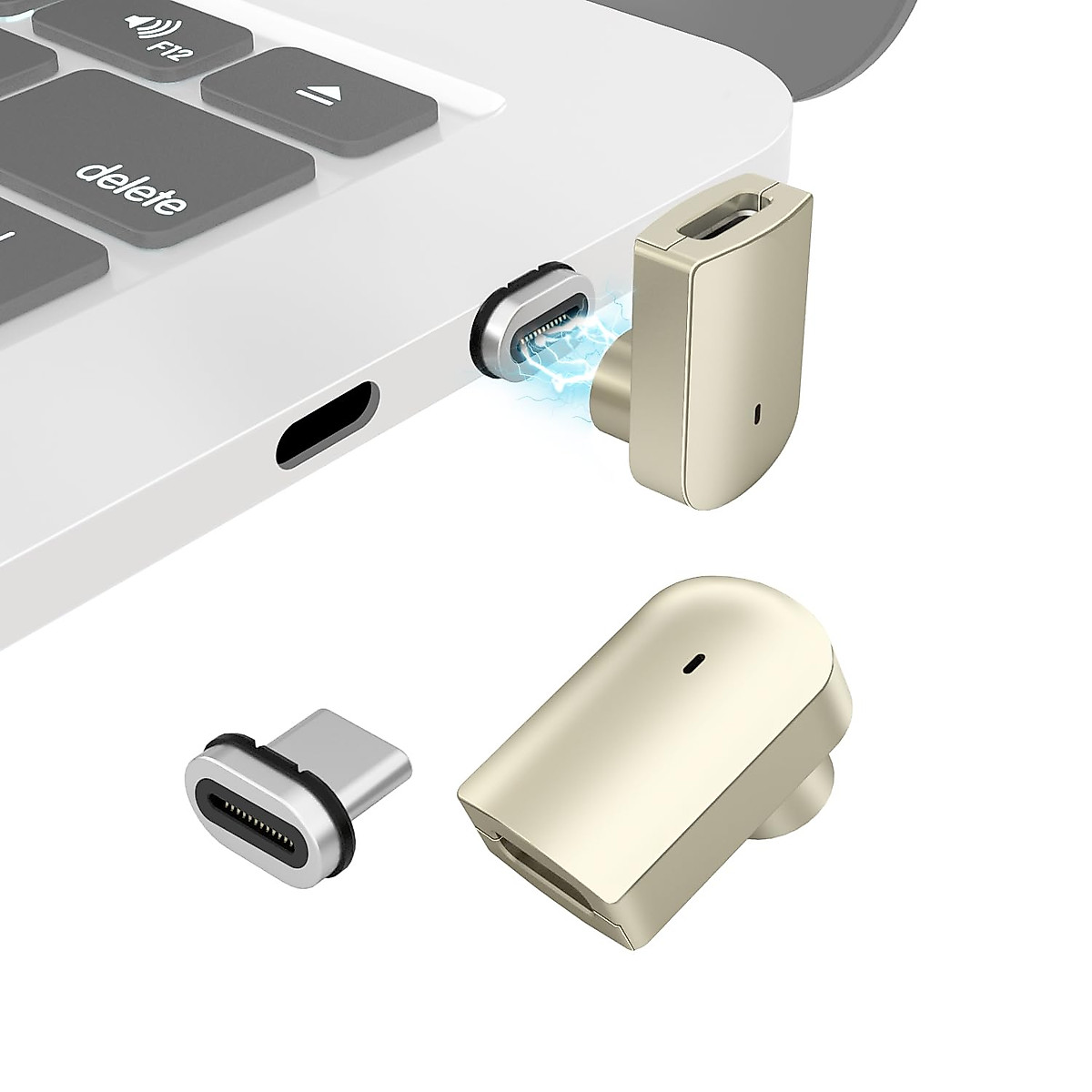 SHEEAST USB C Magnetic Adapter 90 Degree 2Pack 40Gbps Magnetic USB C Adapter with USB4 8K 60Hz 140w Fast Charging for MacBook Pro and Most USB Type C Devices