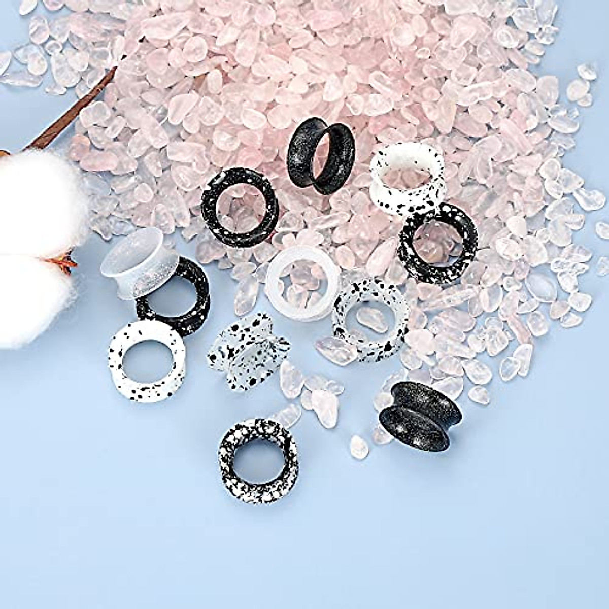 Stuppendux 6Pairs Soft Silicone Tunnels Set Ear Expander Tunnels Gauges Plugs Stretchers Double Flared Flesh Tunnels Ear Piercing Jewelry for Women Men 5/8" 16mm