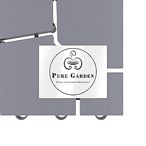 Pure Garden Deck Tiles – Set of 6 Polypropylene Interlocking Patio Tiles – Weather-Resistant Outdoor Flooring for Balcony, Porch, and Garage (Gray)