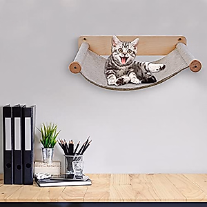 Purife Cat Hammocks Wall Mounted for Indoor Cats -Large Cat Shelves and Perches for Wall, Wall Beds & Furniture for Kitty or Cats, Sturdy Soft Hammock Beds for Climbing, Playing, Sleeping, Lounging