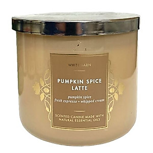 Bath + Body Works Pumpkin Spice Latte Candle - Pumpkin Spice + Espresso + Whipped Cream + Cinnamon Sugar - 3 Wick Pumpkin Scented Candle for Fall - 14.5 Ounces - Fall Candles, 2024.