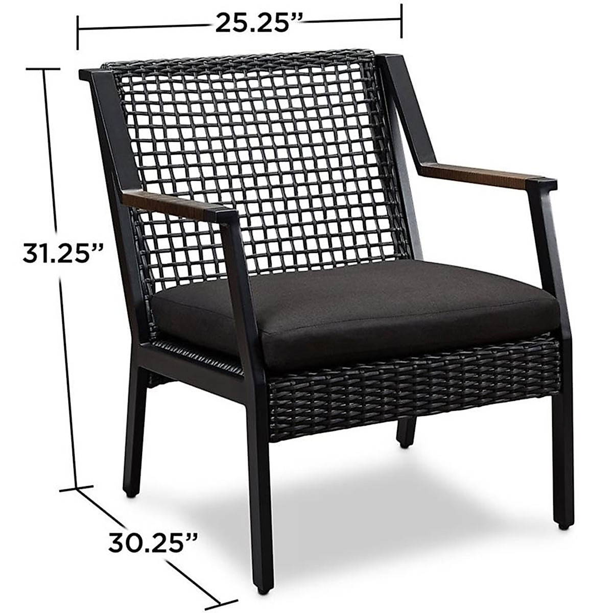 Real Flame Calvin Outdoor Chair Set of 2 - Powdered Aluminum Frame with Resin Wicker Weave