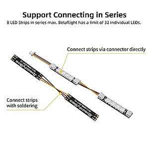 SpeedyBee FPV Drone LED Lights Strip-4pcs RGB Programmable Strip with Multi-Colors Free-soldering Function for FPV Drone Frame Flight Controller  
