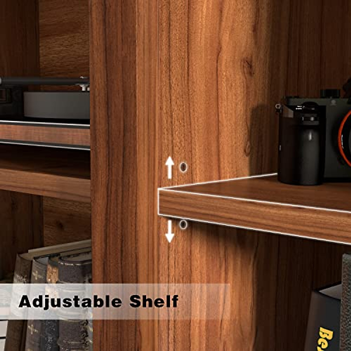 YESHOMY Modern Farmhouse TV Stand with Two Barn Doors and Storage Cabinets for Televisions up to 65+ Inch, Entertainment Center Console Table, Media Furniture for Living Room, 58 Inch, Walnut