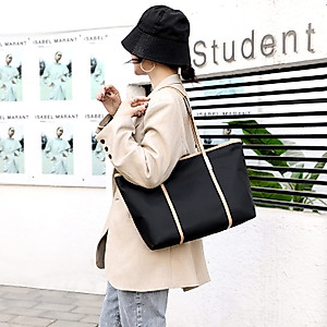 forestfish Nylon Tote Bag- Large Capacity Waterproof Shopper Handbag Shoulder Bag For Women(Pink)