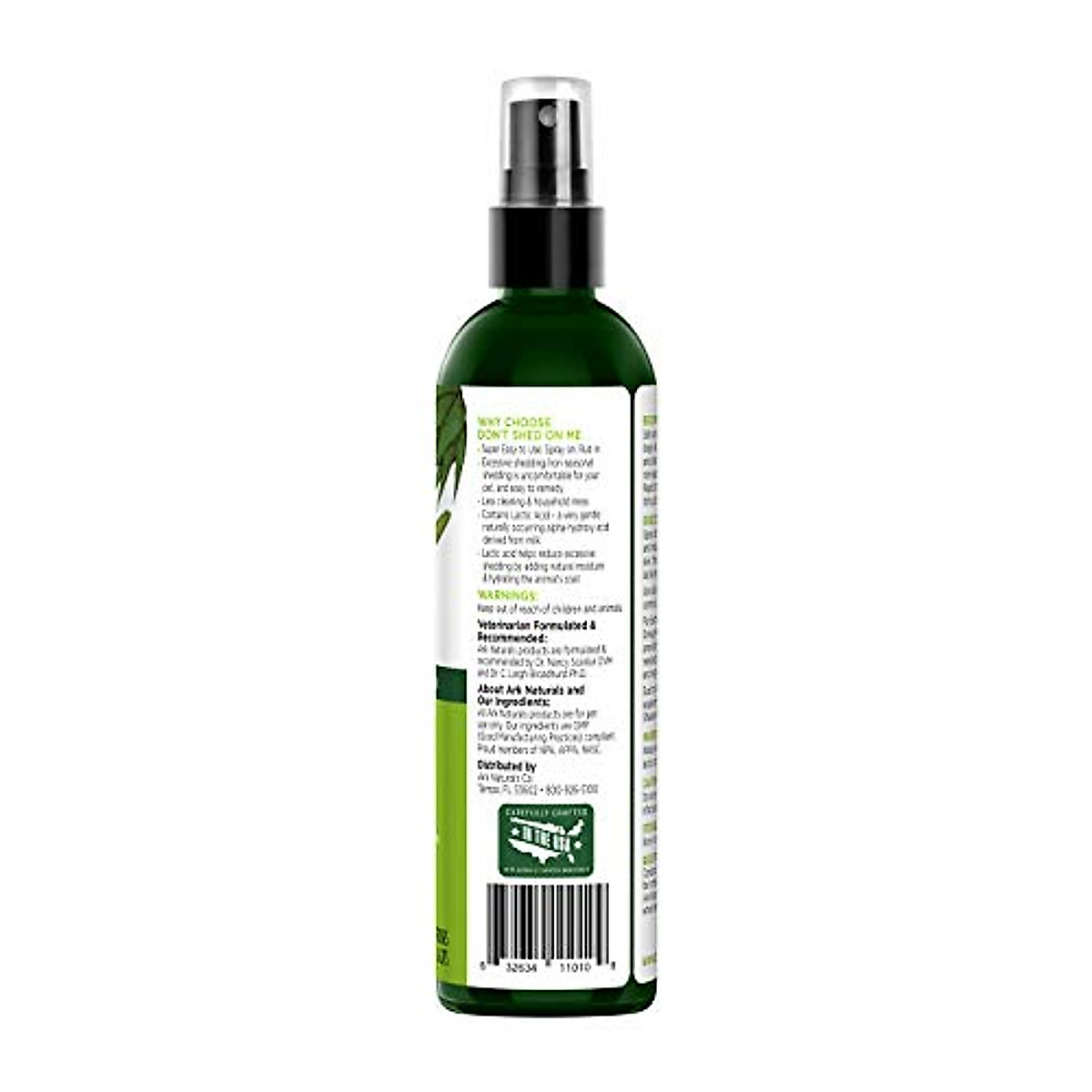 Ark Naturals Don't Shed On Me, Pet Anti-Shedding Spray, Natural Shedding Control, 8oz Spray Bottle