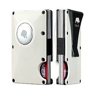 furid Airtag Wallet Men(No Airtag), Carbon Fiber with Holder, Minimalist for Men Slim Card Holder Wallet, Money Clip Air Tag Gift