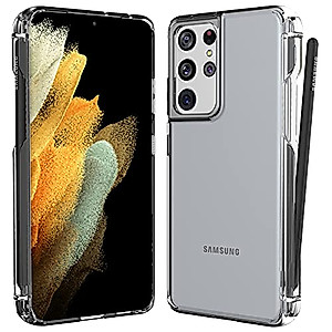 araree FLEXIELD Pen Convenient S-Pen Slot Clear Transparent Flexible Cover Compatible with Samsung Galaxy S21 Ultra Flexible Full Protective Case
