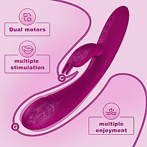 Adult Sex Toys Vibrator Silicone Dildo - C & G Spot Vibrator with 10 Vibrations and One-Click Enhanced Mode, SeYouYou Female Sex Toy with Powerful Dual Motors, Rabbit Vibrators Adult Toys for Woman