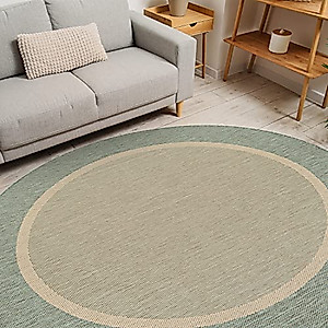 Couristan Styria Texture Area Rug, 7'6" Round, Natural-Green